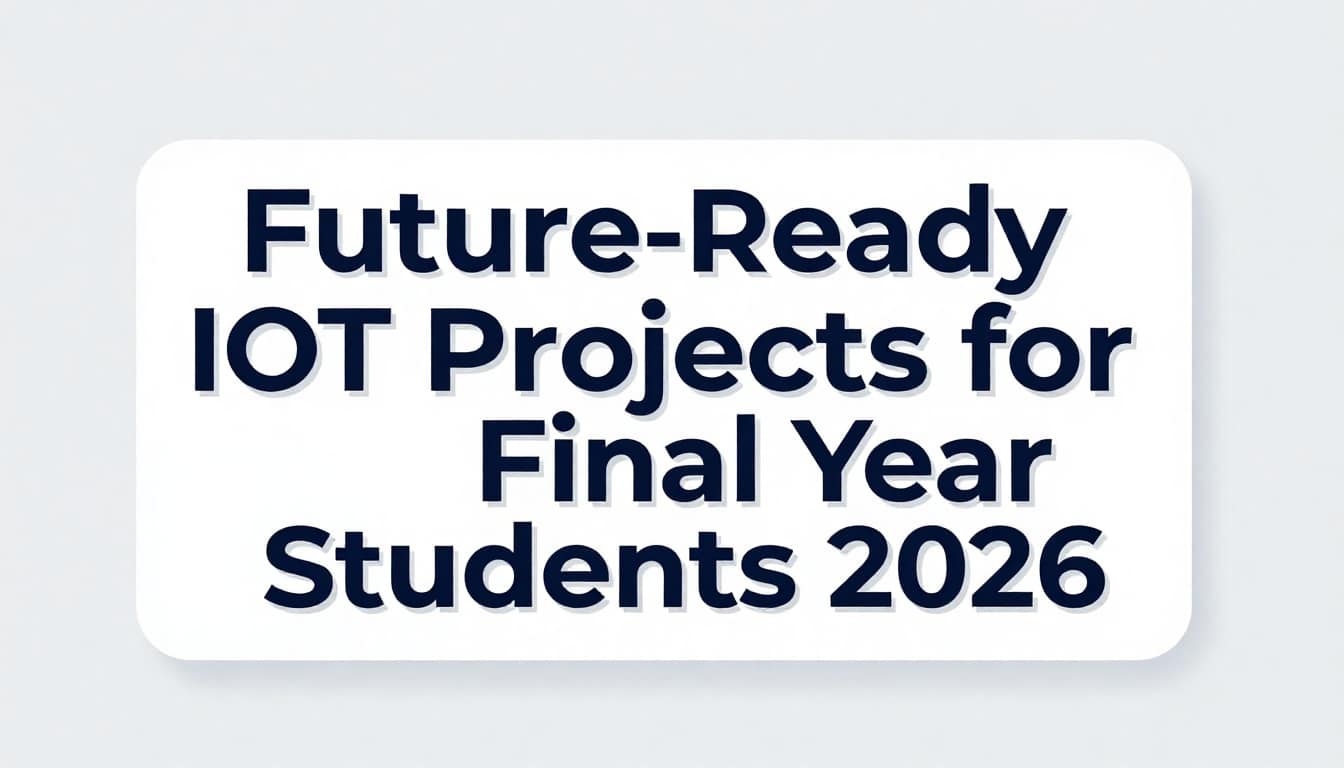 Future-Ready IoT Projects for Final Year Students 2026: Learn, Build ...